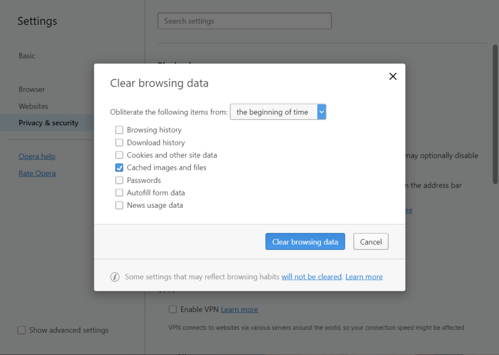 Clear Your Browser Cache
