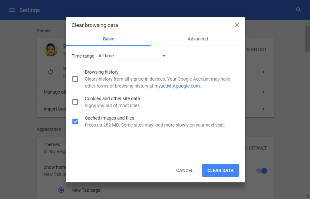 Clear Your Browser Cache